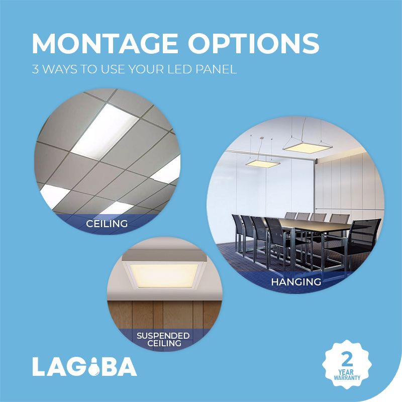 LED 30x30 panel, 18W, 6500K | Lampgiant.se