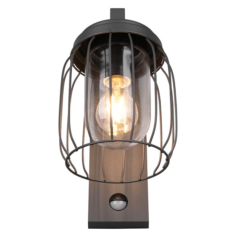 Antracit utomhus vägglampa med rörelsesensor modern, Emanuela, IP44 ...