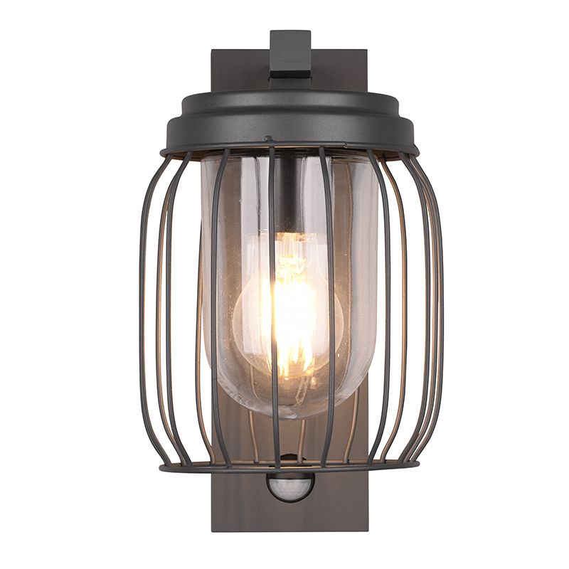 Antracit utomhus vägglampa med rörelsesensor modern, Emanuela, IP44 ...