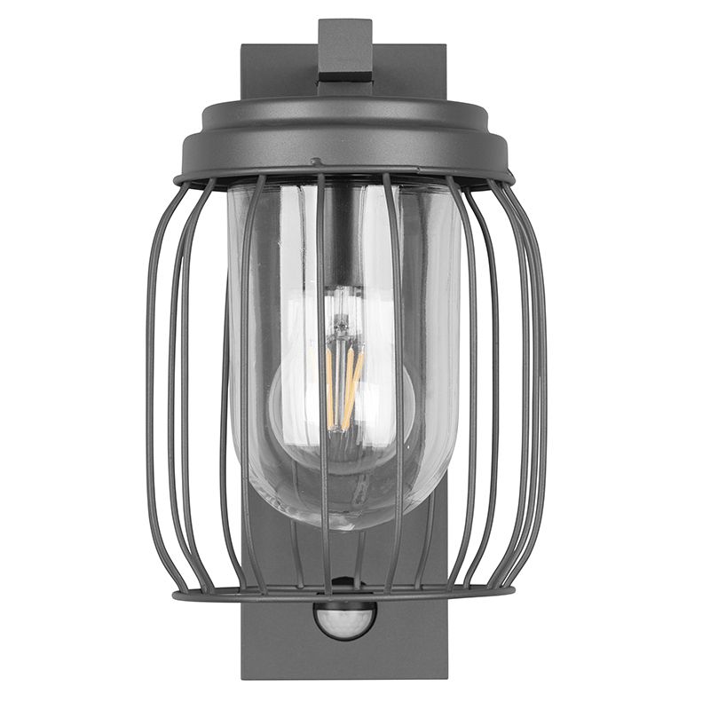 Antracit utomhus vägglampa med rörelsesensor modern, Emanuela, IP44 ...