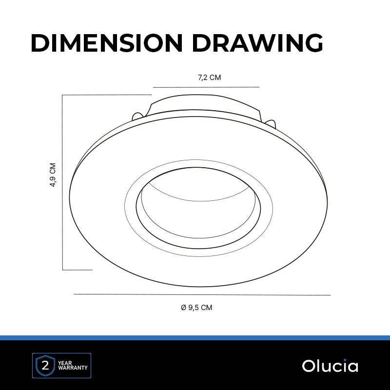 Aluminium infälld spotlight badrum nickel, Jill, IP44 | Lampgiant.se